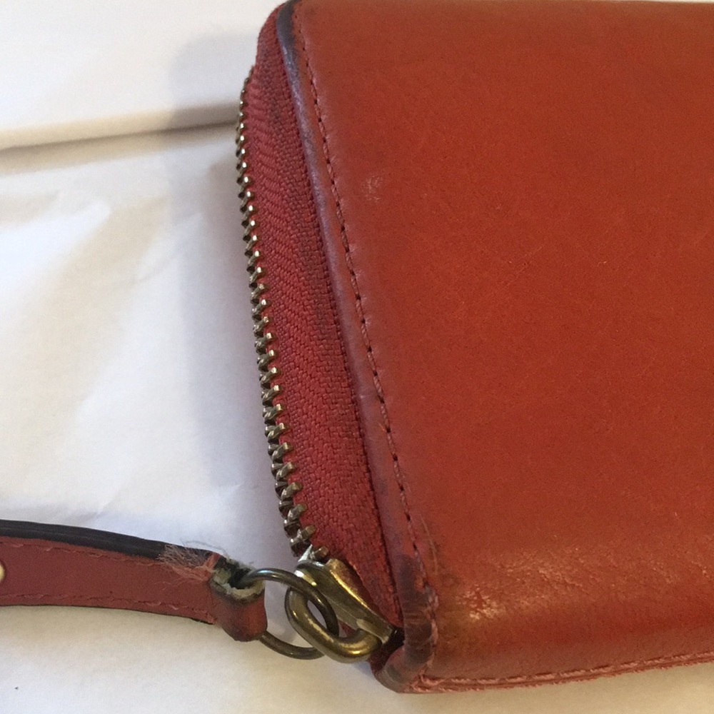 Coach Wallet Orange All Leather - Gem